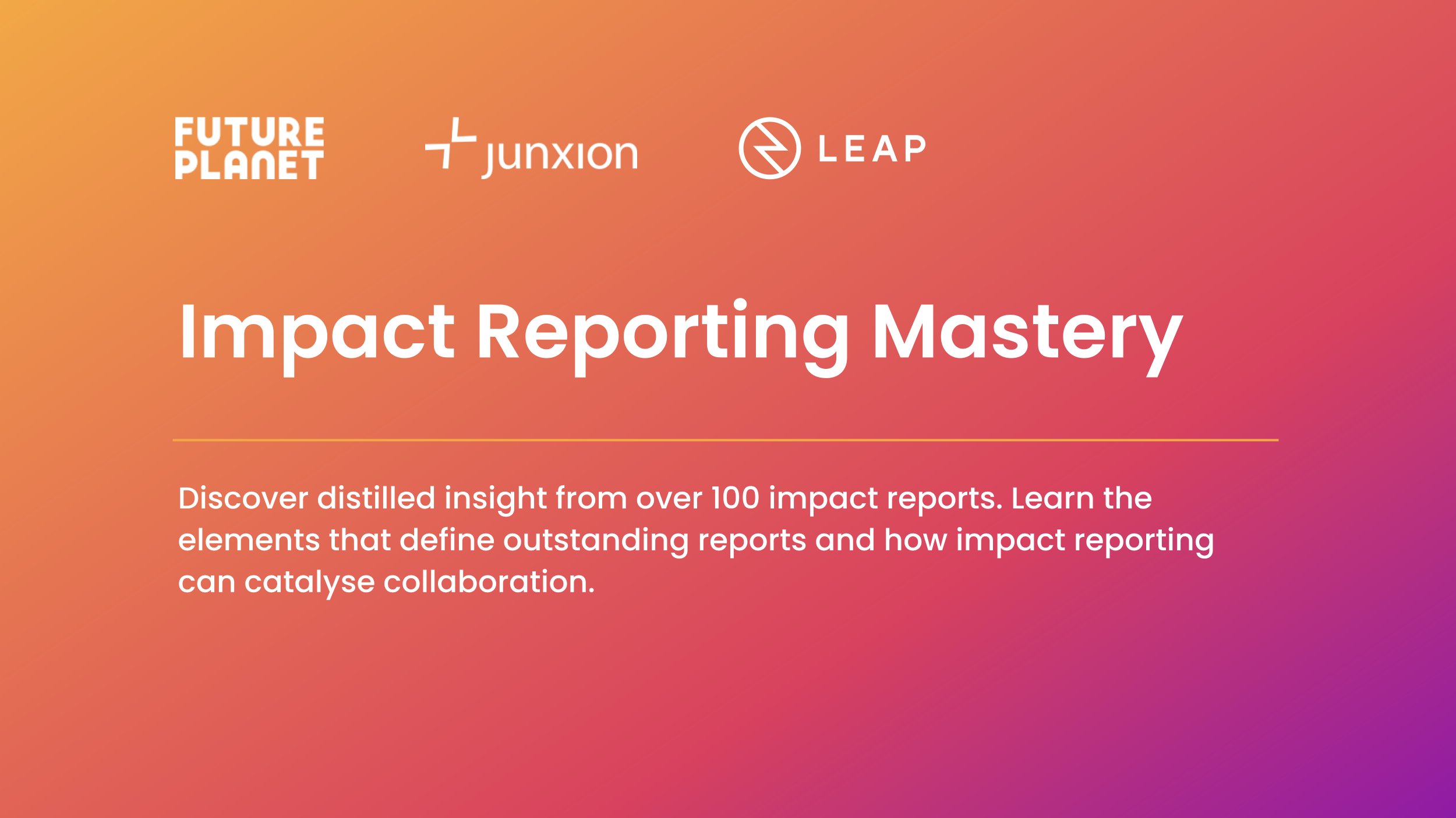 Impact Reporting Mastery Webinar